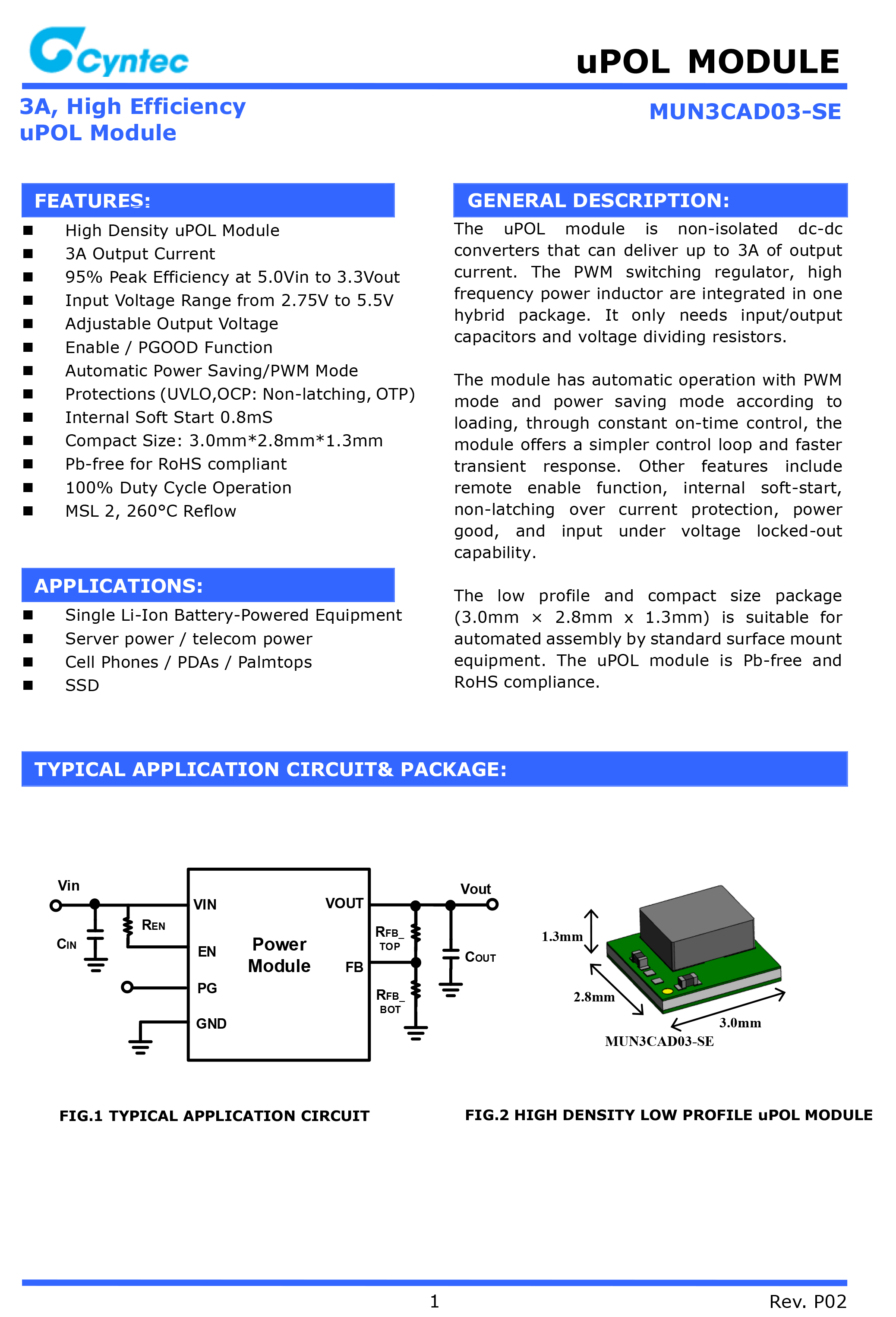 Cyntec(乾坤)电源模块MUN3CAD03-SE/MUN12AD03-SEC - 三英互联官网