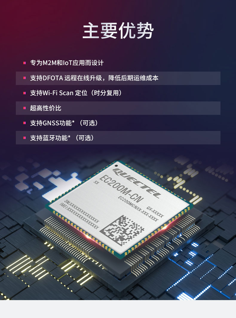 移远EC200M-CN物联网4G全网通CAT1模块ASR1606芯片模组 - 三英互联官网